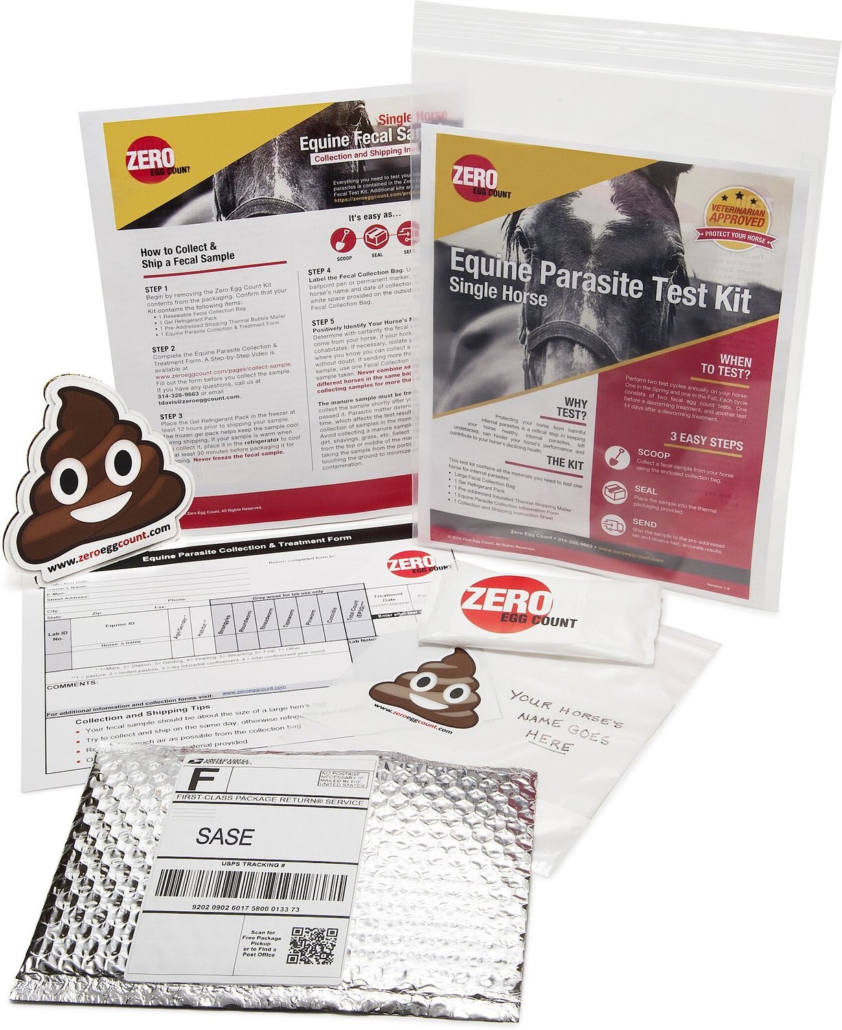ZERO EGG COUNT Equine Parasite & Worm Test Kit - Chewy.com