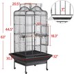 YAHEETECH Open Playtop Bird Cage Cage, Hammered Black - Chewy.com