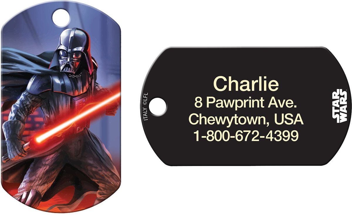 QUICK-TAG Star Wars Darth Vader Military Personalized Dog & Cat ID Tag ...