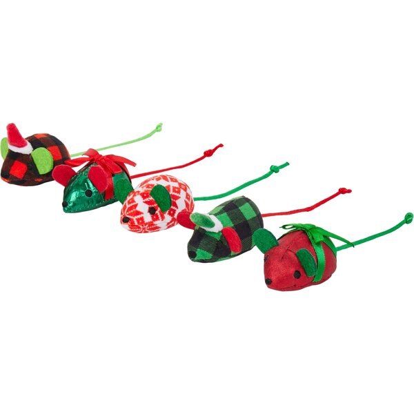 FRISCO Holiday Mice Cat Toy with Catnip, 5 count - Chewy.com