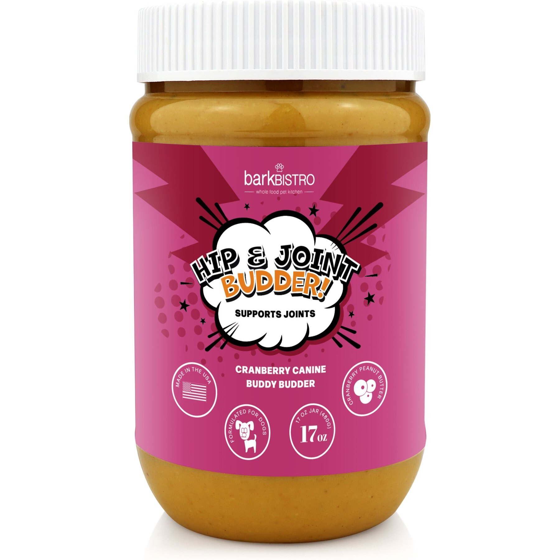 BARK BISTRO COMPANY Buddy Budder Cranberry Canine Hip & Joint Peanut ...