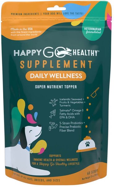 HAPPY GO HEALTHY Daily Wellness Standard Breed Dog Supplement, 60 ...