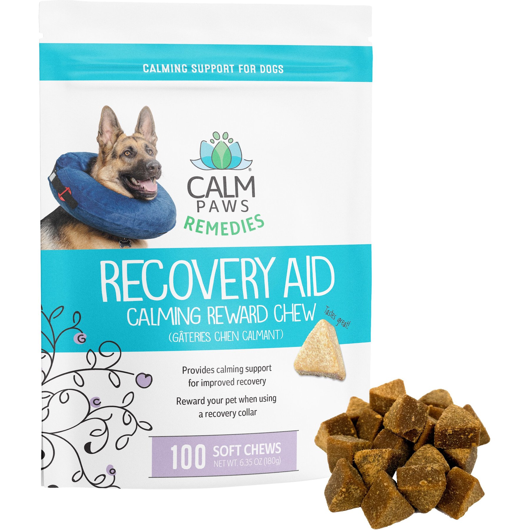 CALM PAWS Remedies Recovery Aid Calming Soft Chew Dog Supplement, 100 ...