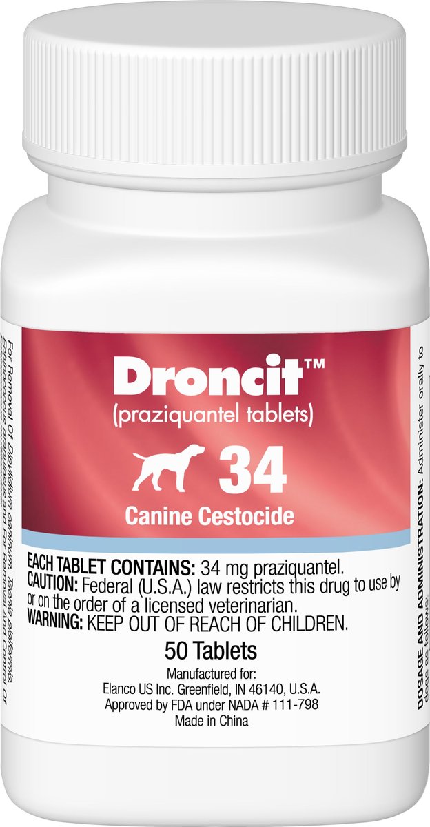 DRONCIT Tablet for Dogs, 10 tablets, 34-mg - Chewy.com