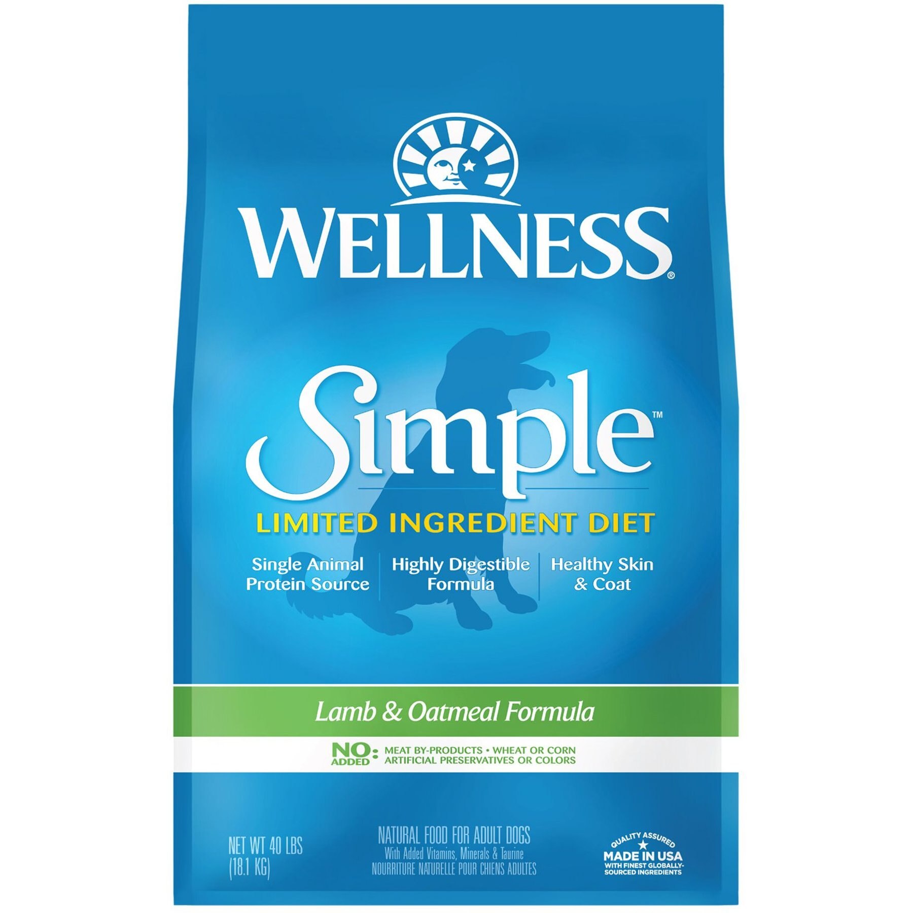 WELLNESS Simple Limited Ingredient Diet Lamb & Oatmeal Formula Dry Dog ...