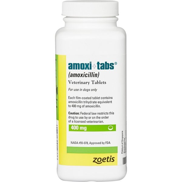 AMOXI-TABS (Amoxicillin) Tablets for Dogs & Cats, 400-mg, 30 tablets ...