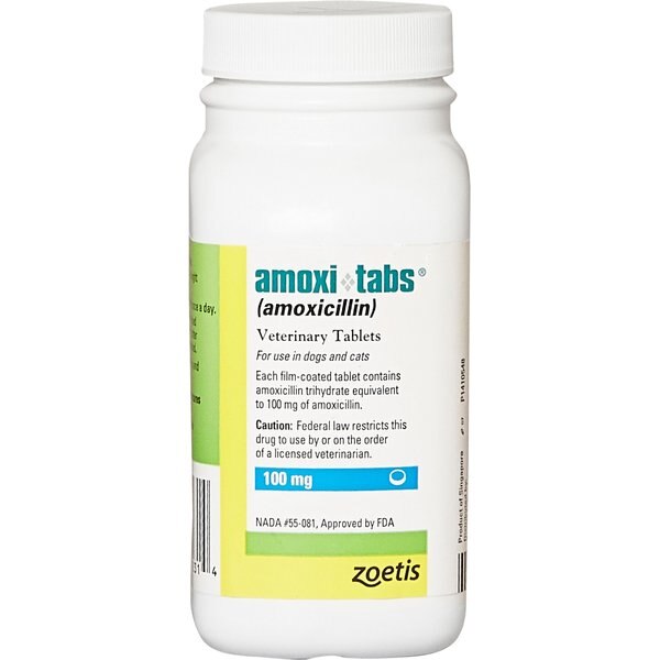 AMOXI-TABS (Amoxicillin) Tablets for Dogs & Cats, 100-mg, 60 tablets ...