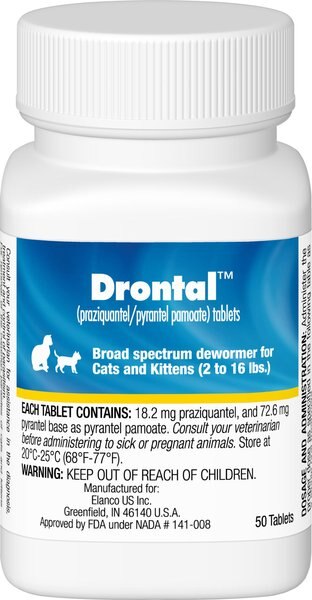 DRONTAL Tablets for Cats & Kittens, 2-16 lbs, 10 tablets - Chewy.com