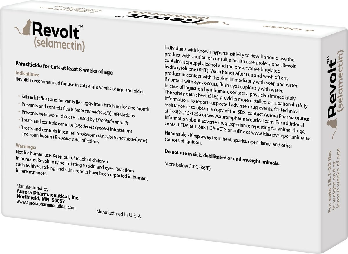 REVOLT Topical Solution for Cats, 15.1-22 lbs, (Taupe Box) - Easy ...