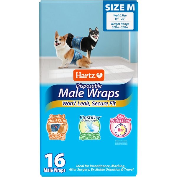 OUT! Disposable Male Dog Wraps, Medium/Large: 18 to 25-in waist, 32 ...