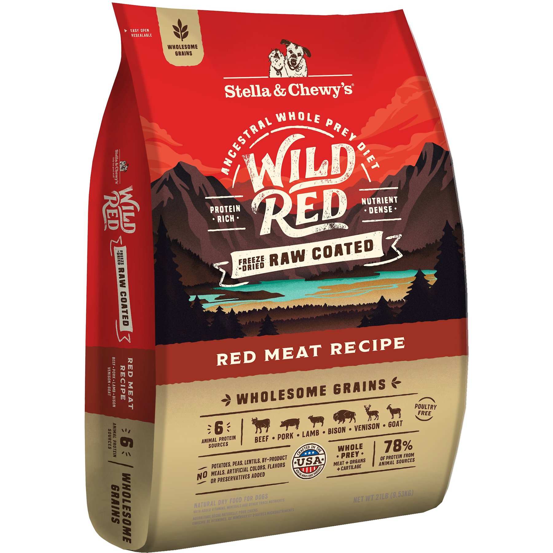 STELLA & CHEWY'S Wild Red Raw Coated Kibble Wholesome Grains Red Meat ...