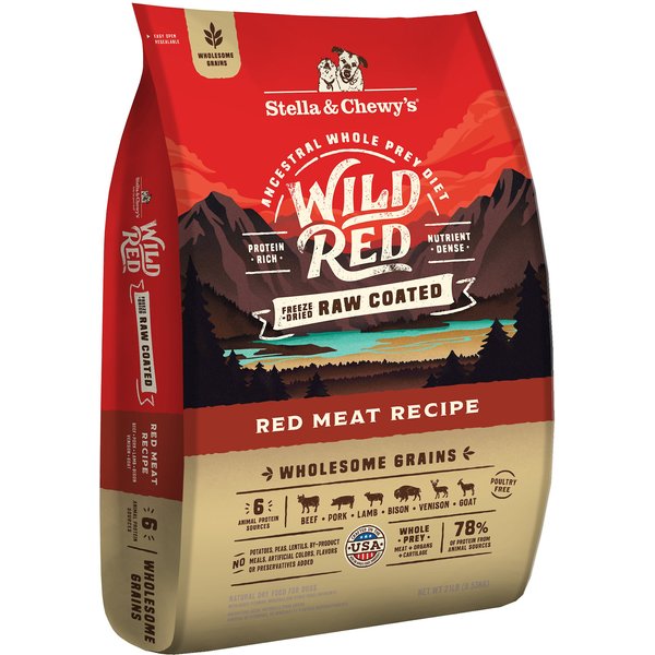 STELLA & CHEWY'S Wild Red Raw Blend Kibble Wholesome Grains Red Meat ...