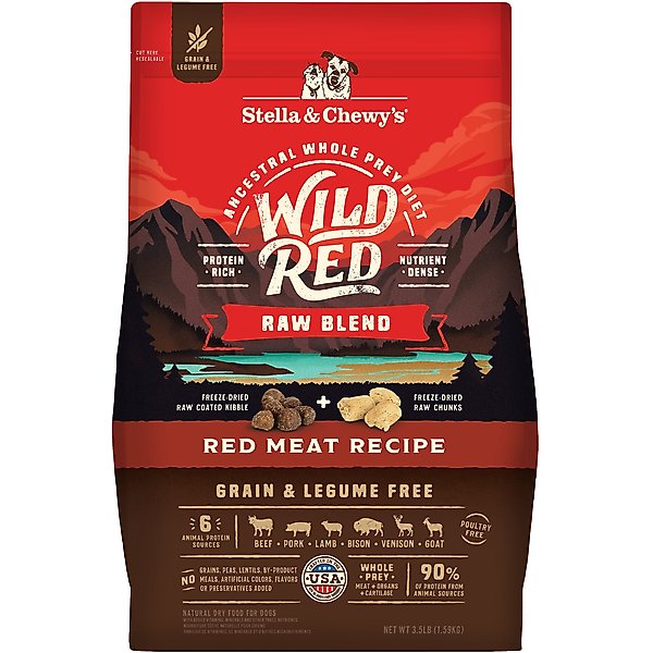 STELLA & CHEWY'S Wild Red Raw Blend Kibble Wholesome Grains Red Meat ...