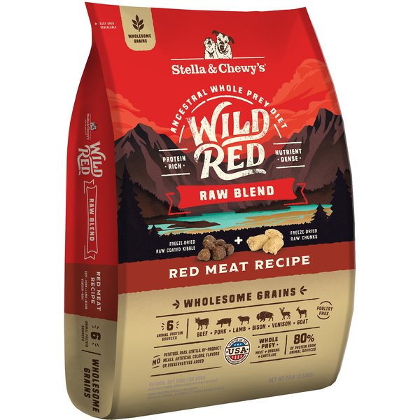 STELLA & CHEWY'S Wild Red Raw Blend Kibble Wholesome Grains Red Meat ...
