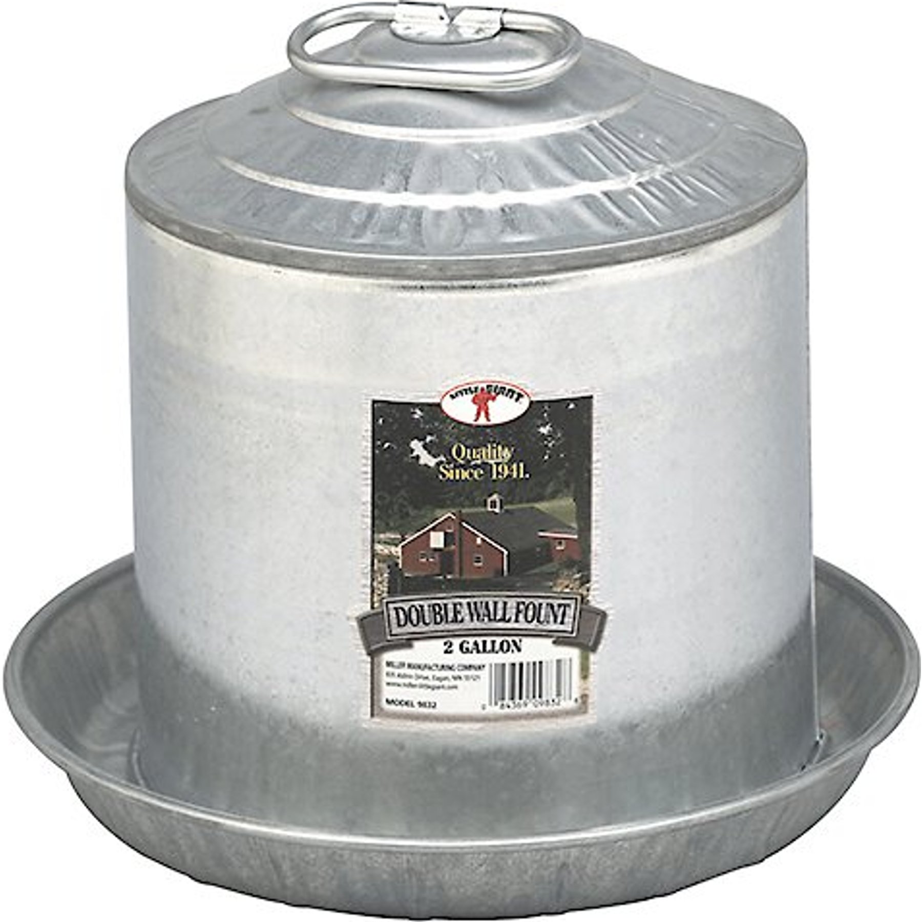 LITTLE GIANT Double Wall Metal Poultry Fount, 2-gal - Chewy.com