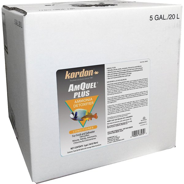KORDON AmQuel Plus Ammonia Detoxifier Aquarium Water Conditioner, 5-gal ...