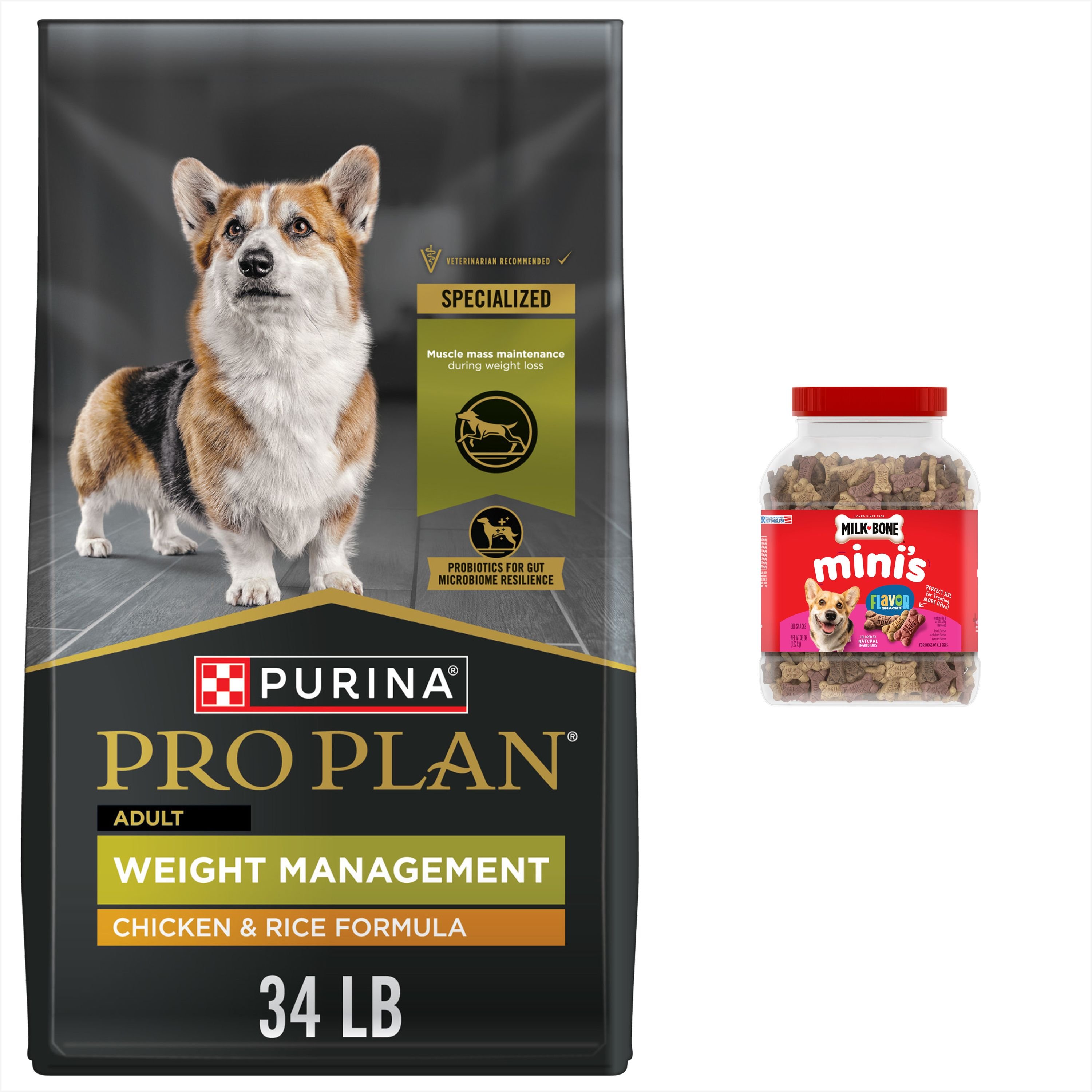 Purina Pro Plan Adult Weight Management Formula Dry Dog Food & Milk ...