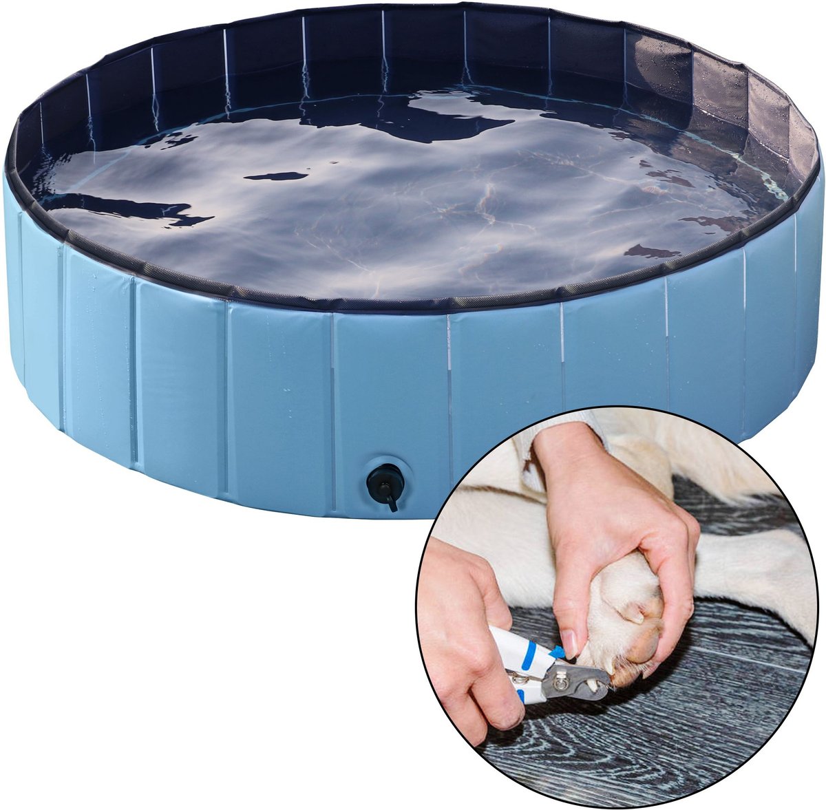 YAHEETECH Foldable Pet Pool, Blue, Large, 47.5-in - Chewy.com