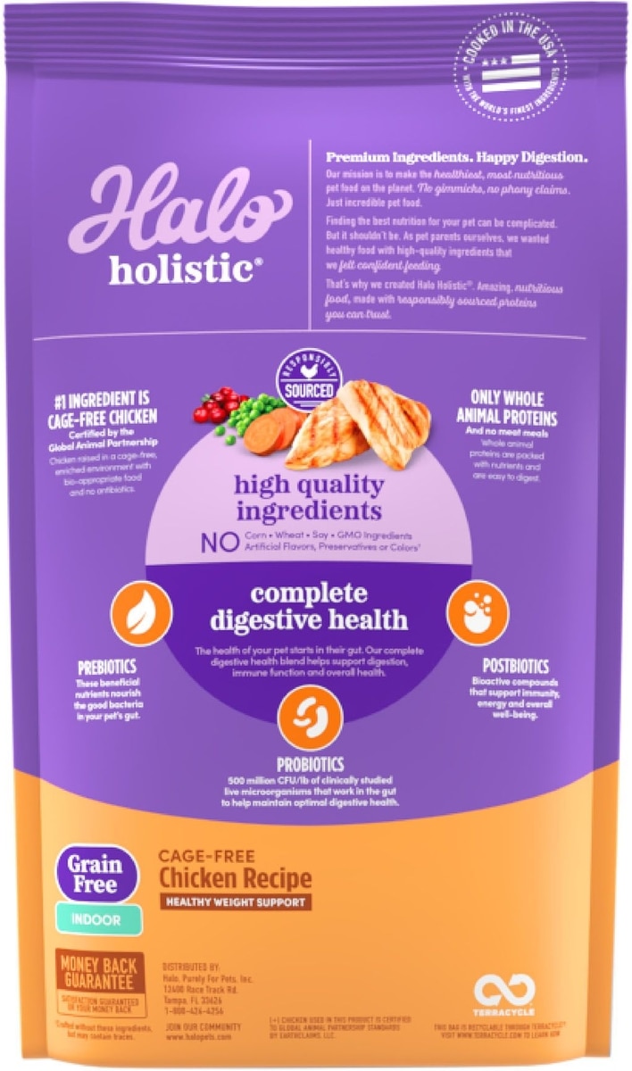 Discontinued - HALO Holistic Indoor Chicken Recipe Complete Digestive ...