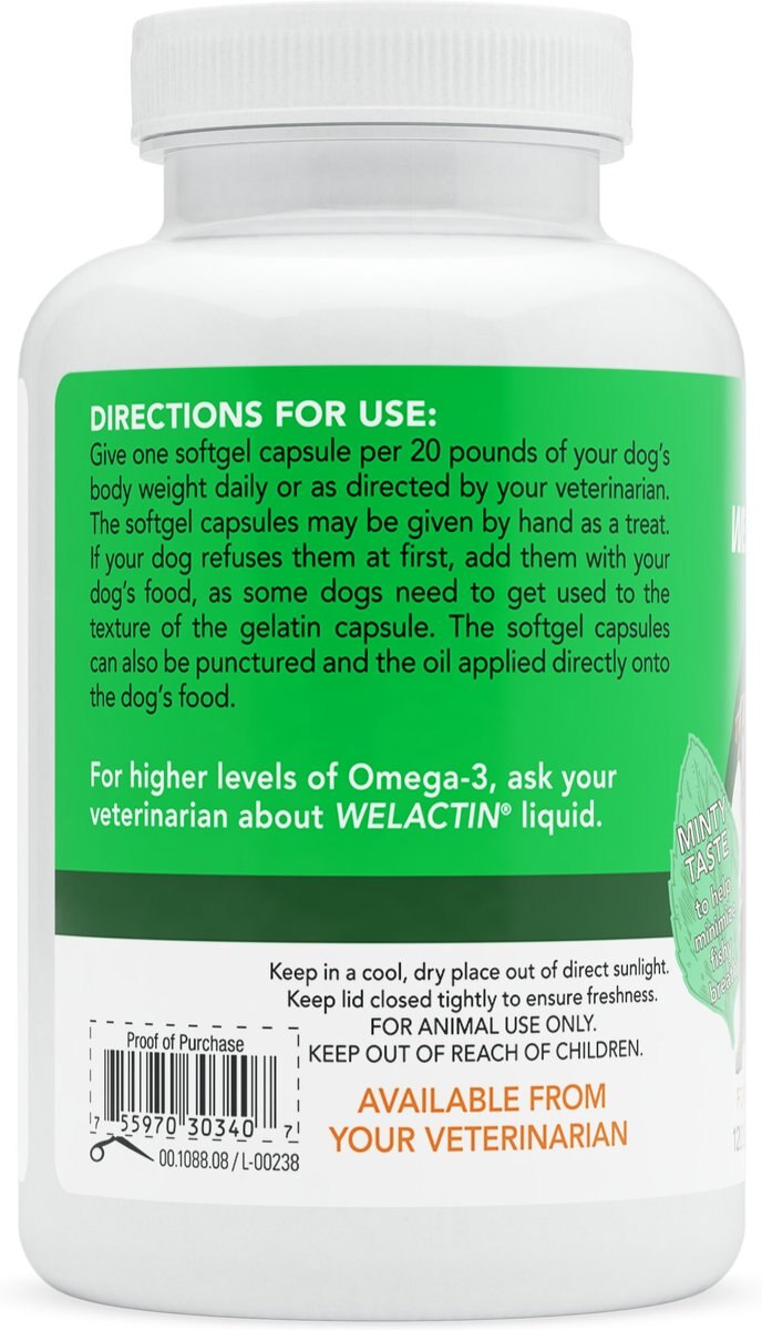 NUTRAMAX Welactin Omega-3 Fish Oil Liquid Softgels Skin & Coat ...