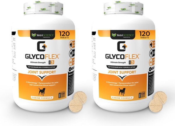 VETRISCIENCE GlycoFlex Stage 3 Chicken Flavored Chewable Tablets Joint ...