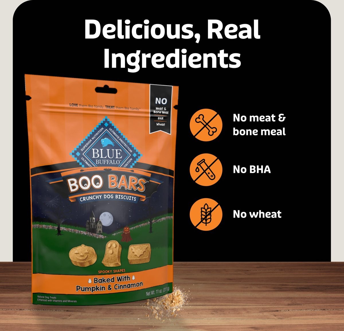 Out of Stock - BLUE BUFFALO Boo Bars Pumpkin & Cinnamon Crunchy Dog ...