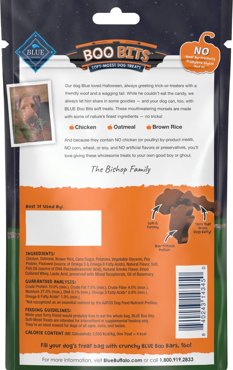 BLUE BUFFALO Boo Bits Tasty Chicken Recipe Soft & Chewy Halloween Dog ...