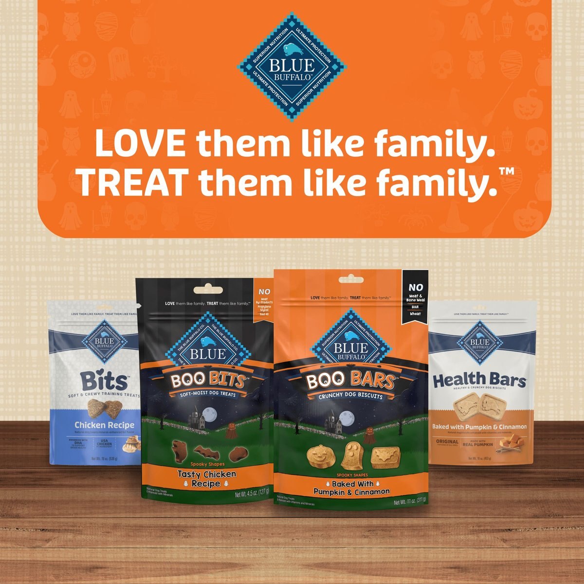 BLUE BUFFALO Boo Bits Tasty Chicken Recipe Soft & Chewy Halloween Dog ...