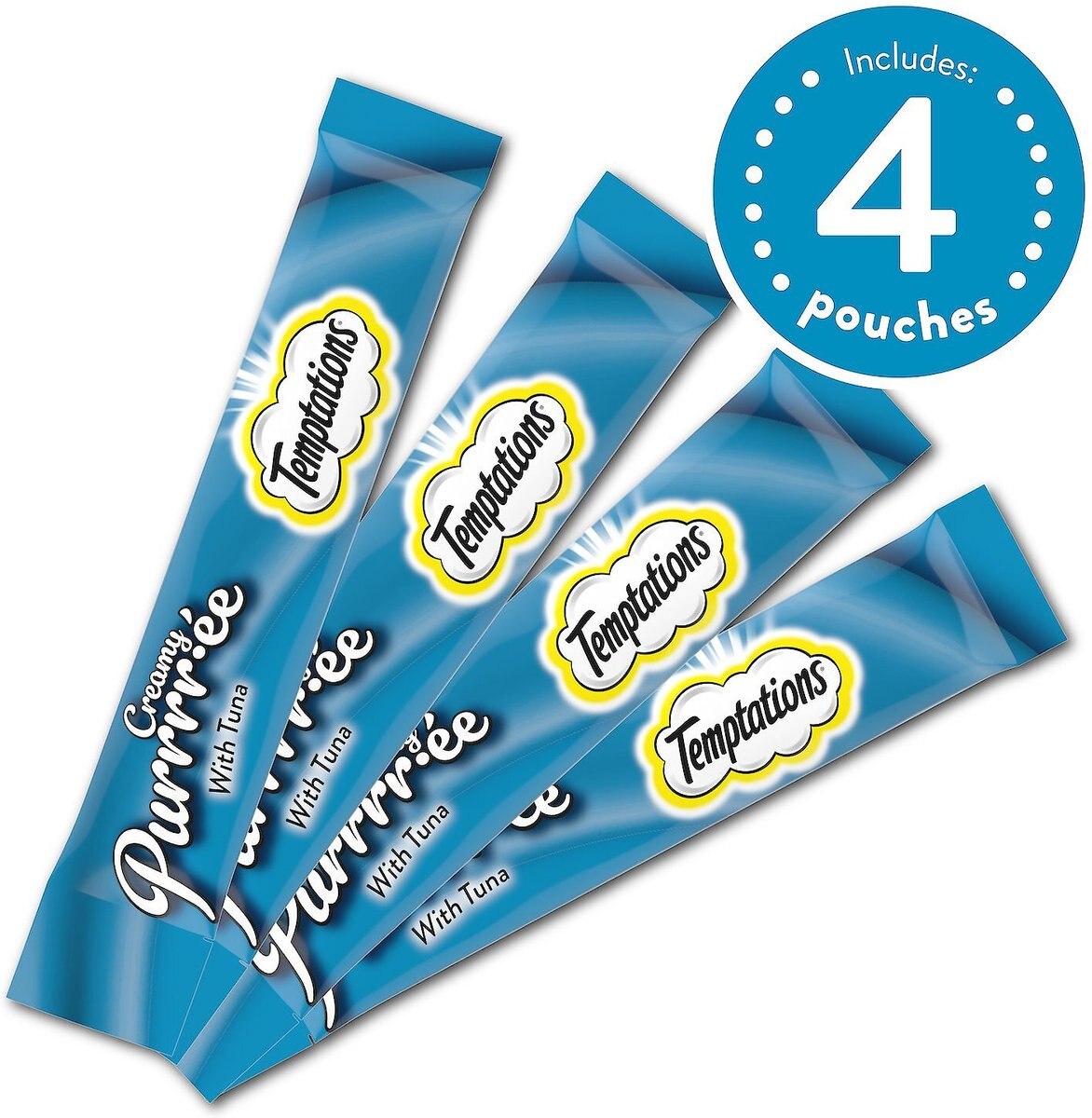 TEMPTATIONS Creamy Puree with Tuna Lickable Cat Treats, 0.425-oz pouch ...