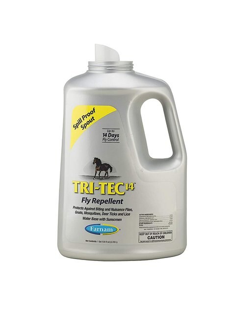 FARNAM Tri-Tec 14 Fly Repellent for Horses, 1-gal bottle, bundle of 2 ...