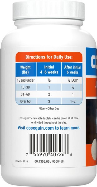 NUTRAMAX Cosequin Maximum Strength Chewable Tablet Joint Supplement for ...