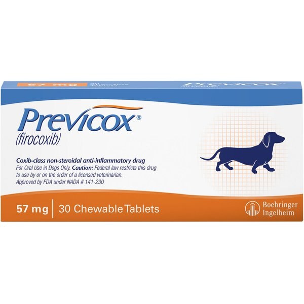 PREVICOX (Firocoxib) Chewable Tablets for Dogs, 57-mg, 30 tablets ...