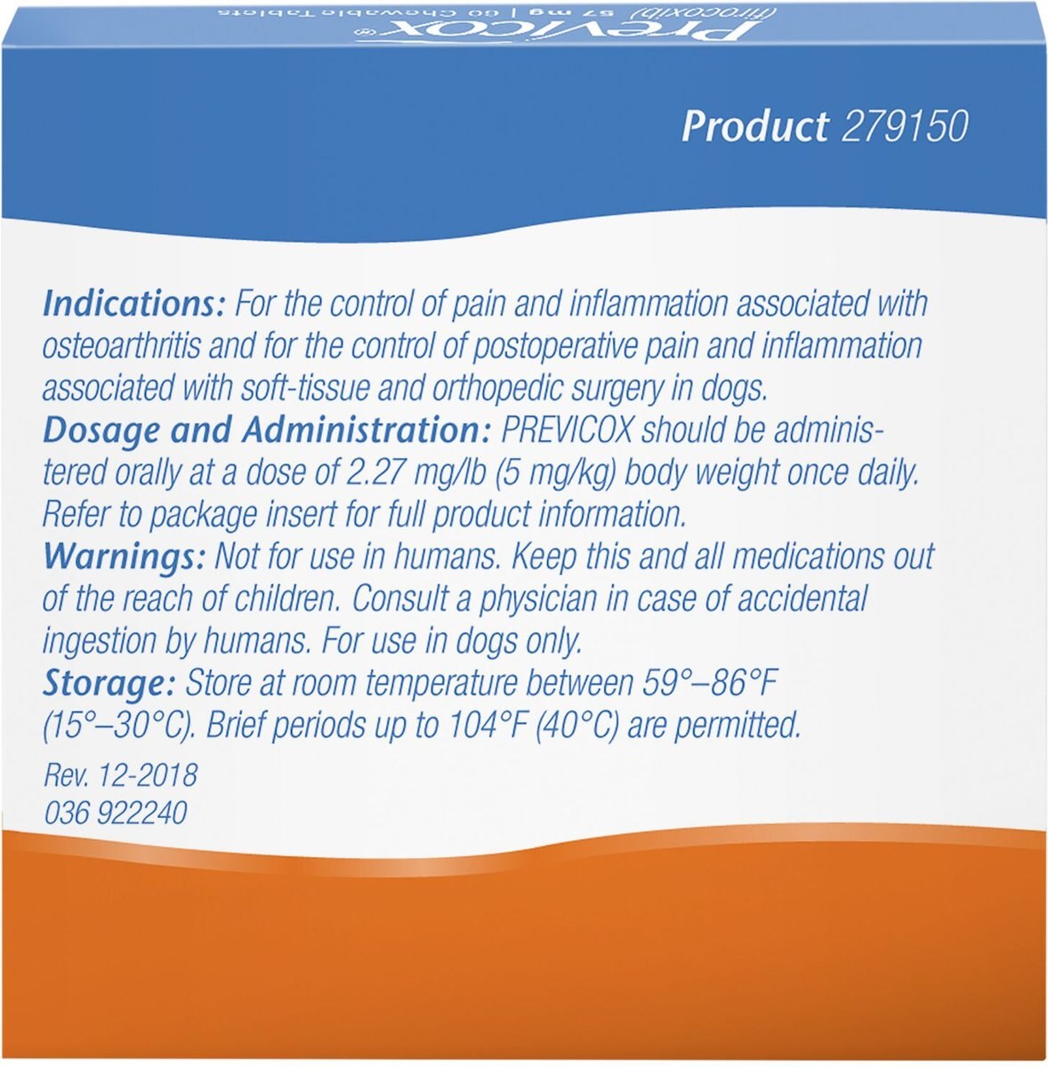 PREVICOX (Firocoxib) Chewable Tablets for Dogs, 57-mg, 60 tablets ...