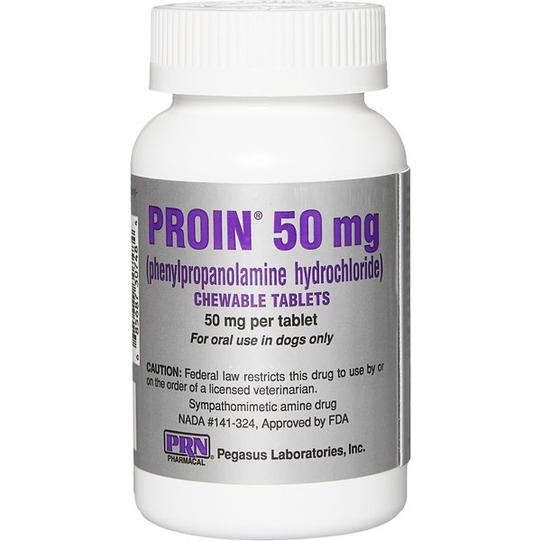PROIN (phenylpropanolamine hydrochloride) Chewable Tablets for Dogs, 50 ...