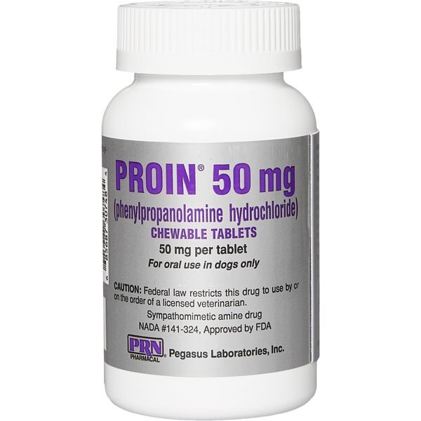 PROIN (phenylpropanolamine hydrochloride) Chewable Tablets for Dogs, 50 ...