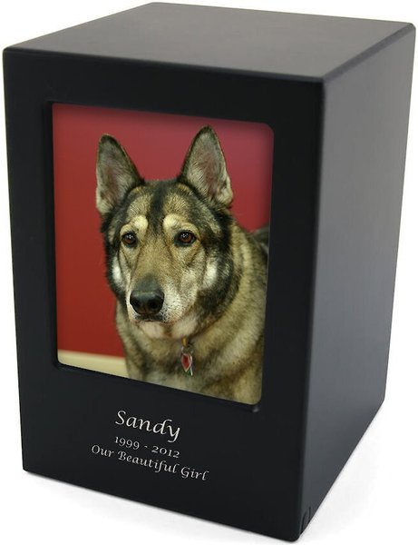 A PET'S LIFE Photo Frame Personalized Dog & Cat Urn, Black, X-Large ...