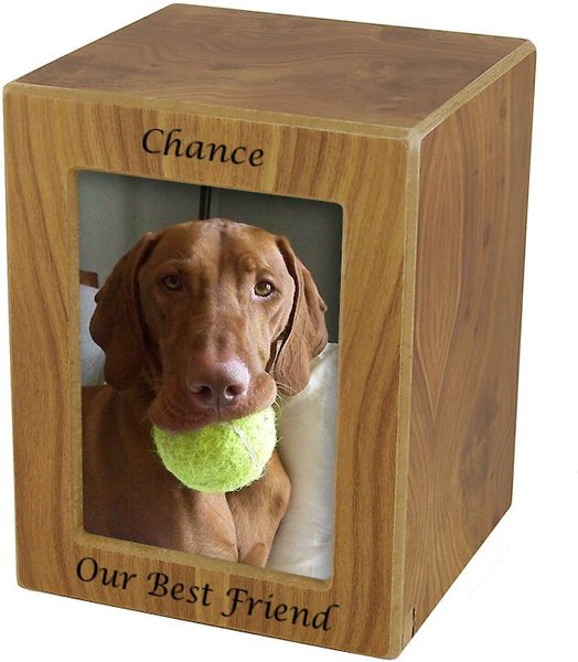 A PET'S LIFE Photo Frame Personalized Dog & Cat Urn, Natural, Large ...