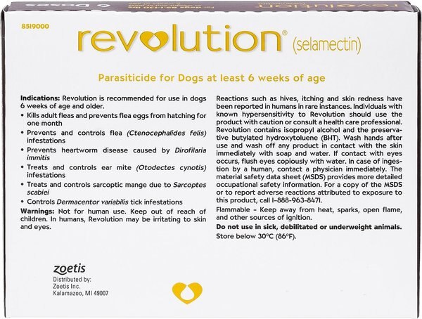 REVOLUTION Topical Solution for Dogs, 85.1-130 lbs, (Plum Box), 12 ...