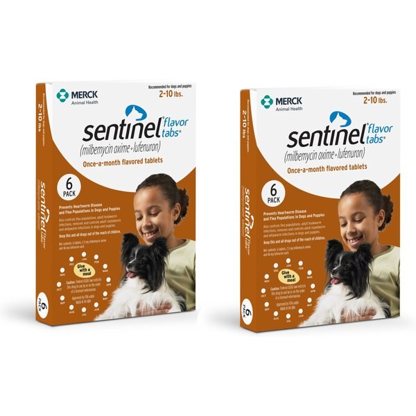 SENTINEL Tablet for Dogs, 2-10 lbs, (Brown Box), 12 Tablets (12-mos ...