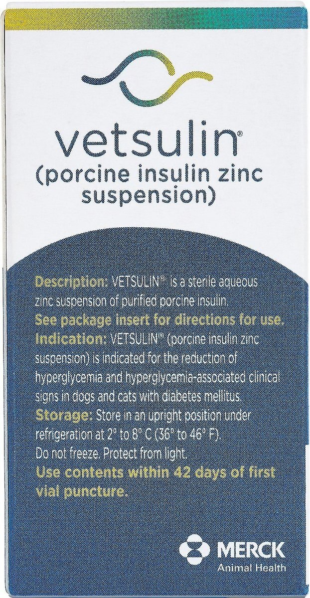 VETSULIN (porcine insulin zinc suspension) U-40 Injectable for Dogs ...