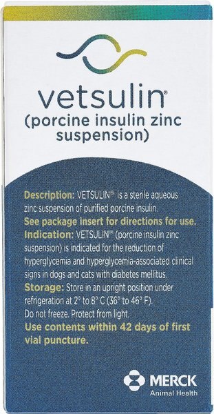 VETSULIN (porcine insulin zinc suspension) U-40 Injectable for Dogs ...