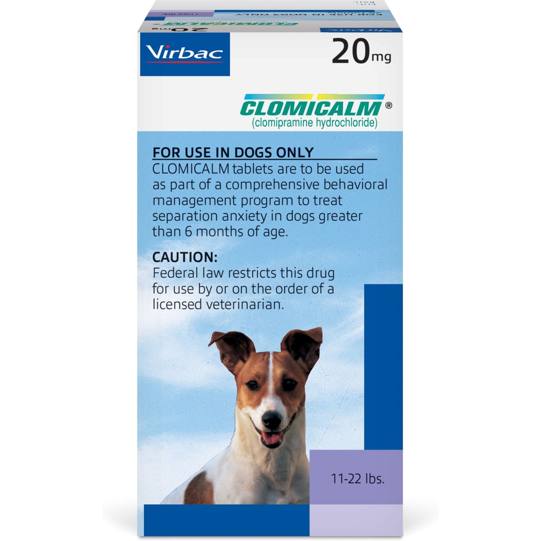 CLOMICALM (Clomipramine HCl) Tablets for Dogs, 20-mg, 60 tablets ...