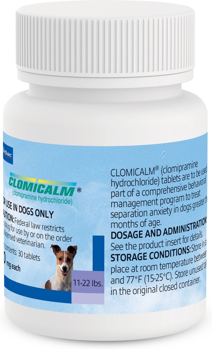 CLOMICALM (Clomipramine HCl) Tablets for Dogs, 20-mg, 90 tablets ...