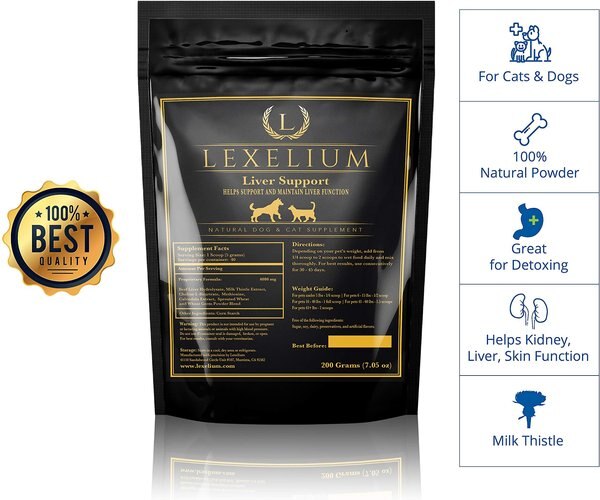 LEXELIUM Liver Support Dog & Cat Supplement, 7-oz bag - Chewy.com