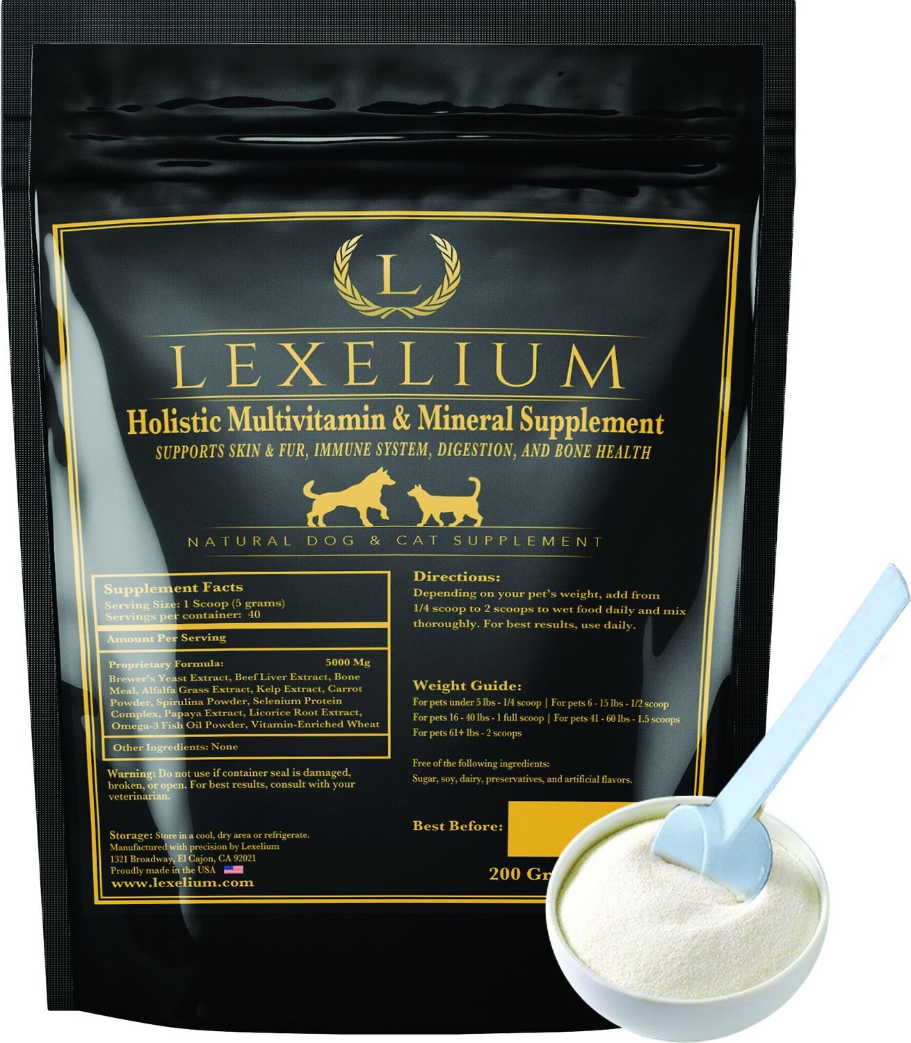 LEXELIUM Holistic Multivitamin & Mineral Supplement Dog & Cat ...