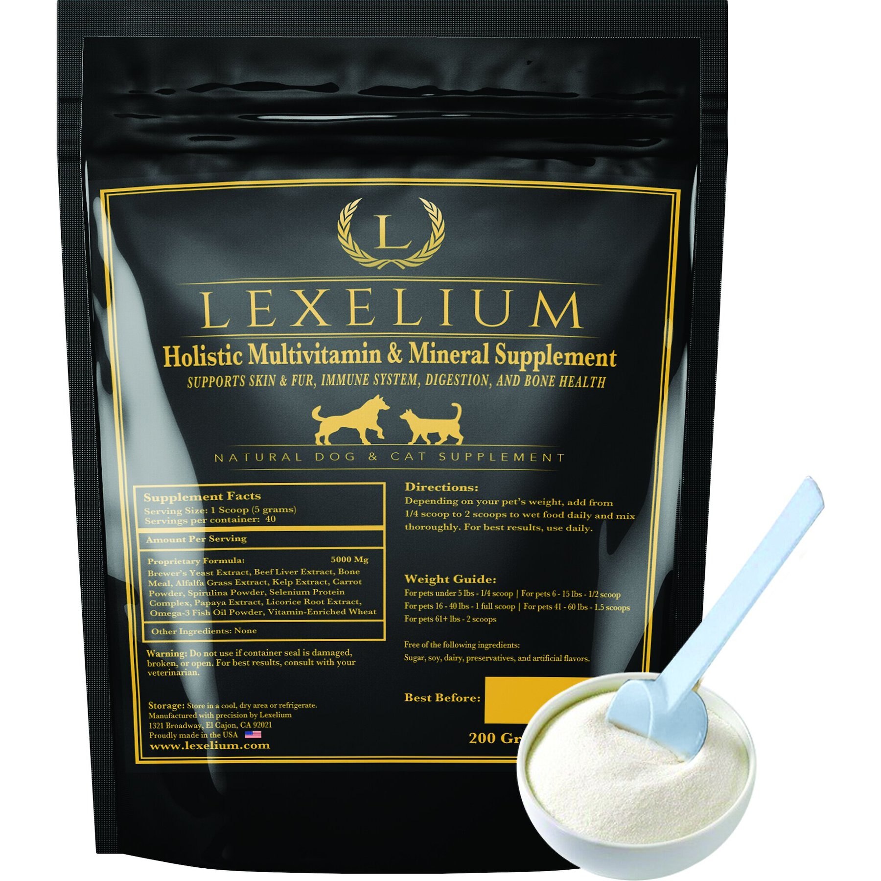 LEXELIUM Holistic Multivitamin & Mineral Supplement Dog & Cat ...