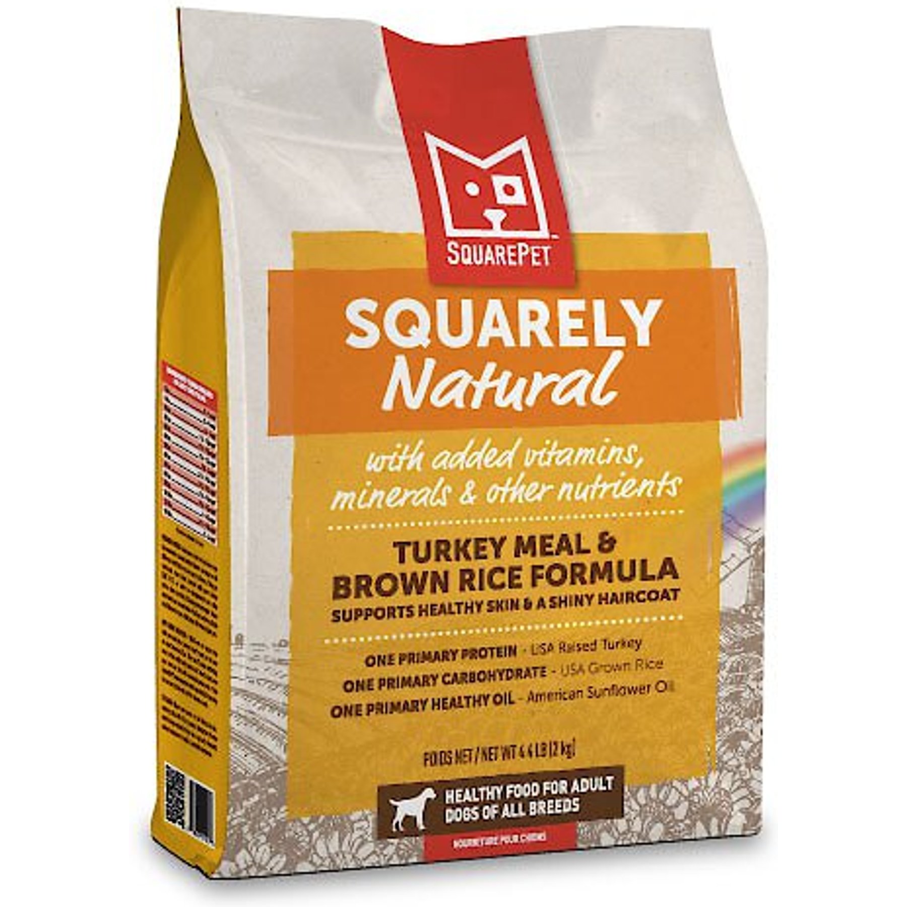 SQUAREPET Squarely Natural Turkey Meal & Brown Rice Formula Dry Dog ...