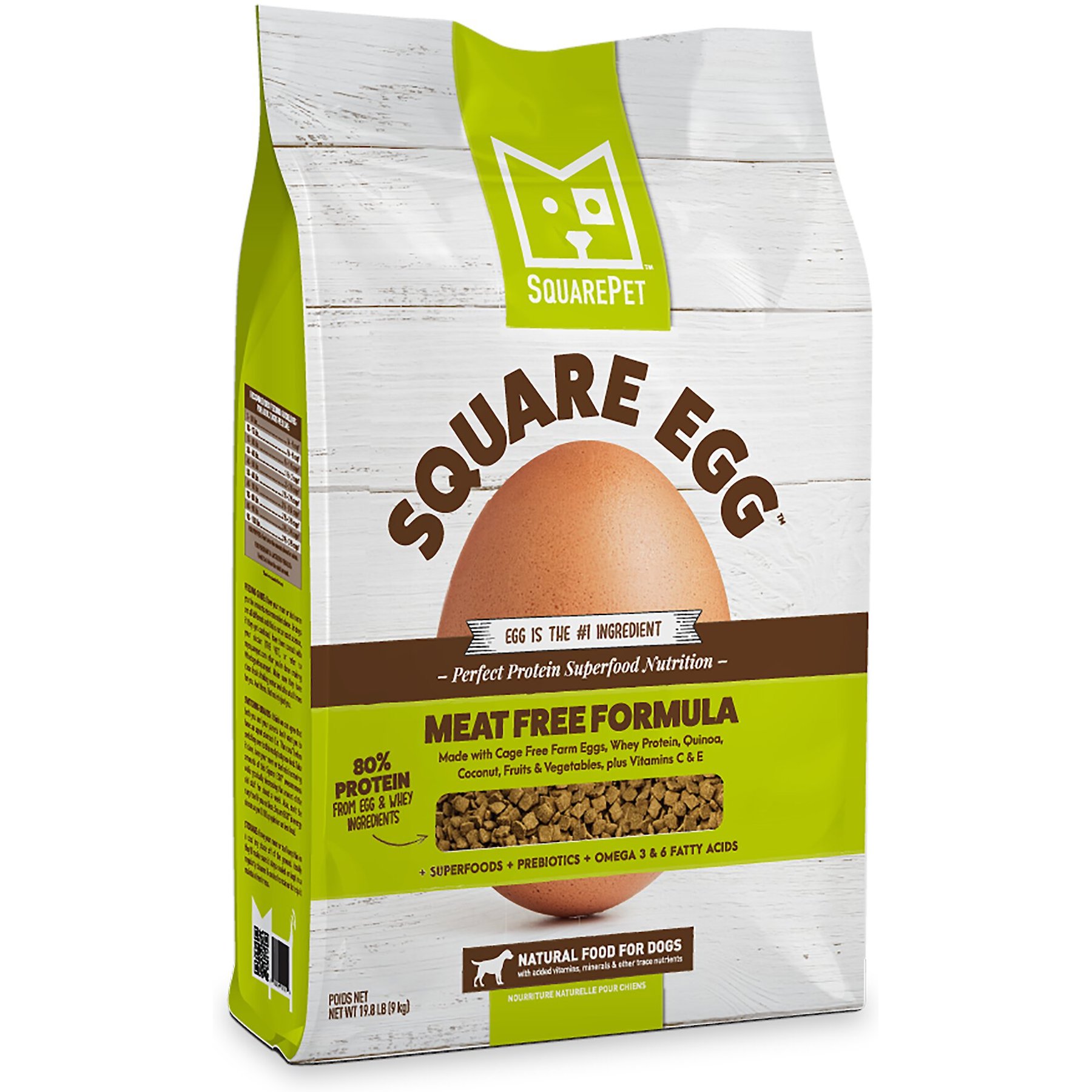 SQUAREPET Square Egg Meat Free Formula Dry Dog Food, 19.8-lb bag ...