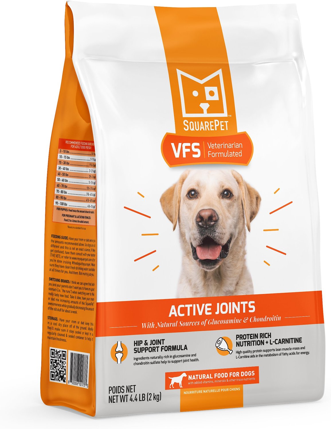 SQUAREPET VFS Active Joints Hip & Joint Formula Dry Dog Food, 4.4-lb ...