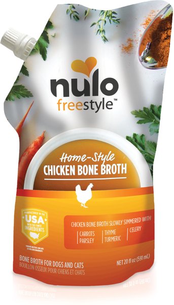 NULO FreeStyle Grain-Free Home-Style Chicken Bone Broth Dog & Cat ...